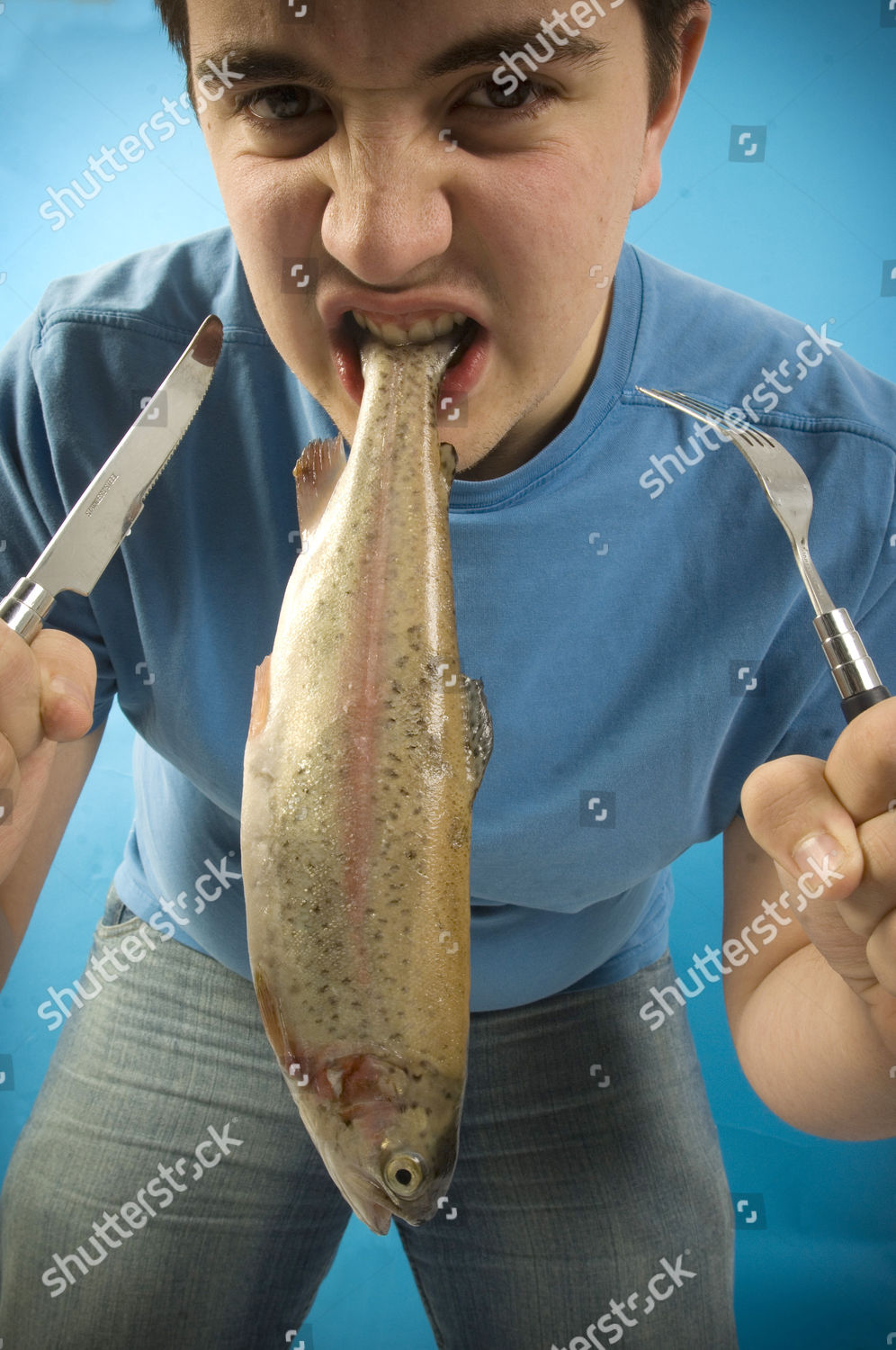 Model Released Young Man Fish His Editorial Stock Photo - Stock Image ...