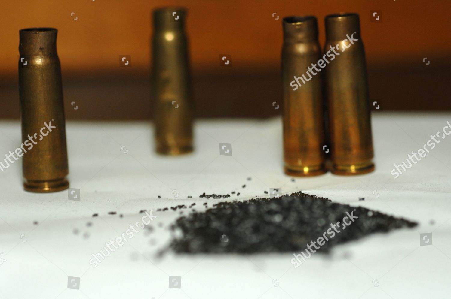 Gunpowder Surrounded By Bullet Cartridge Casings Editorial Stock Photo ...