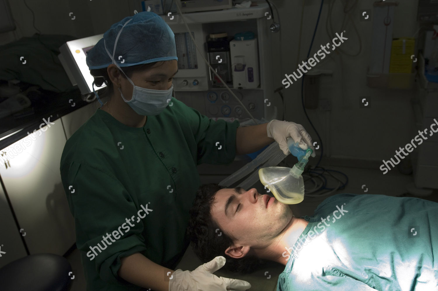 Anaesthetist Holding Gas Mask Patients Face Editorial Stock Photo ...