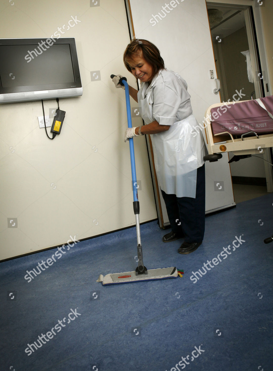 Model Released Hospital Cleaner Mops Patients Editorial Stock Photo ...