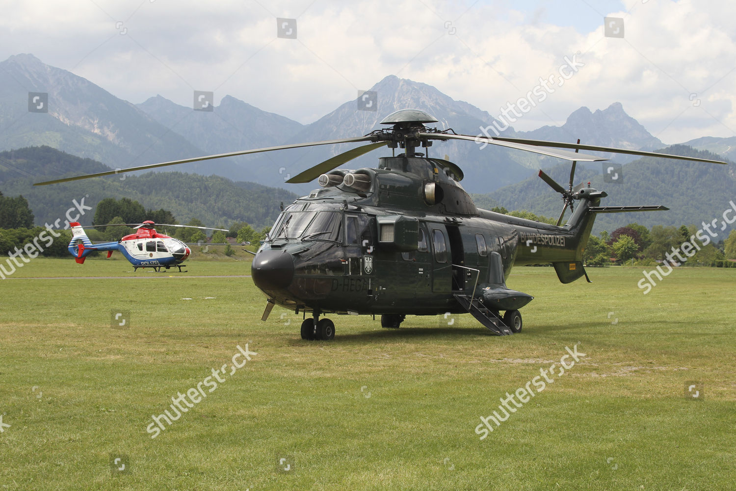 Helicopter Federal Police Behind Alps Near Editorial Stock Photo ...