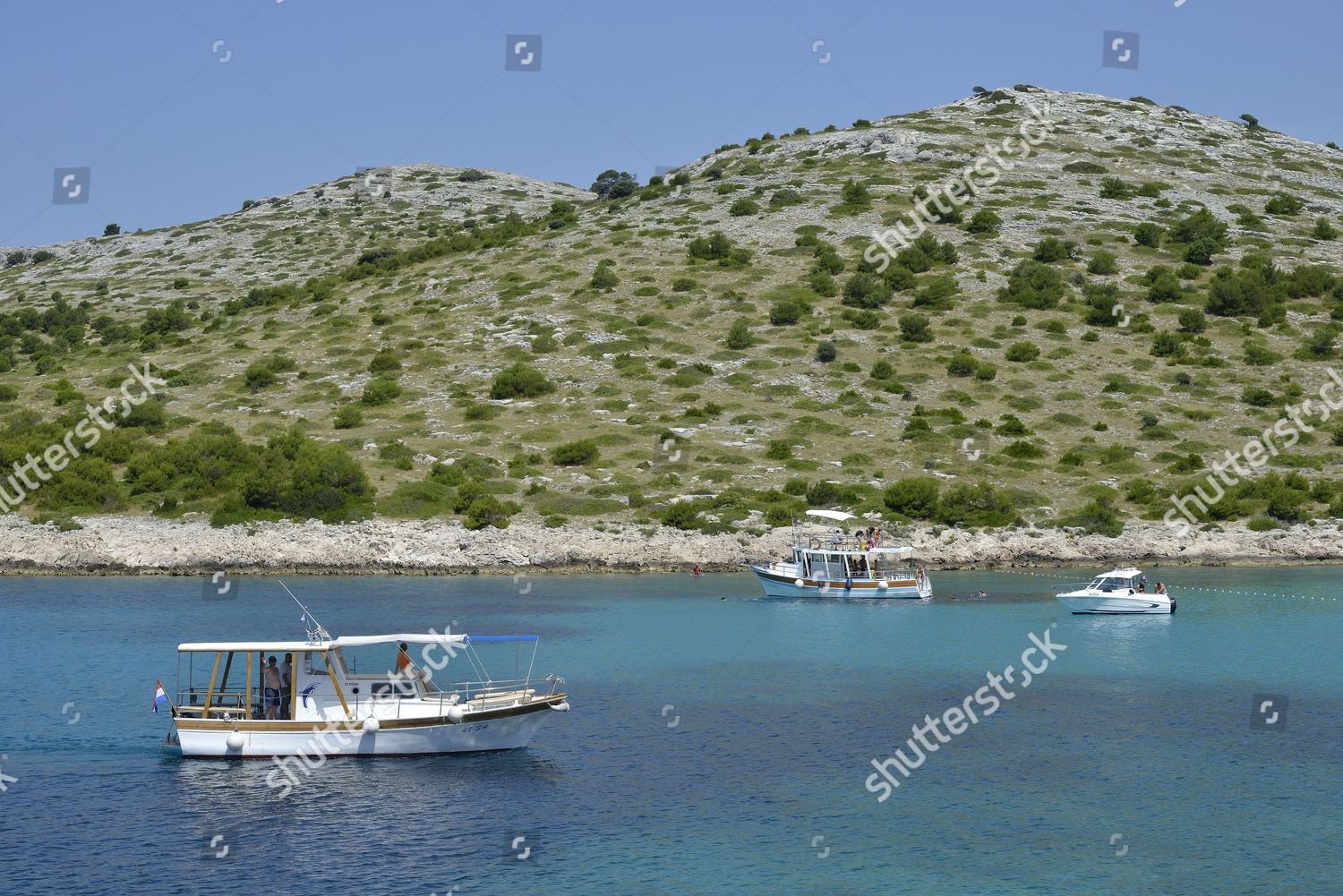 Excursion Boats Lojena Bay Levrnaka Island Editorial Stock Photo ...