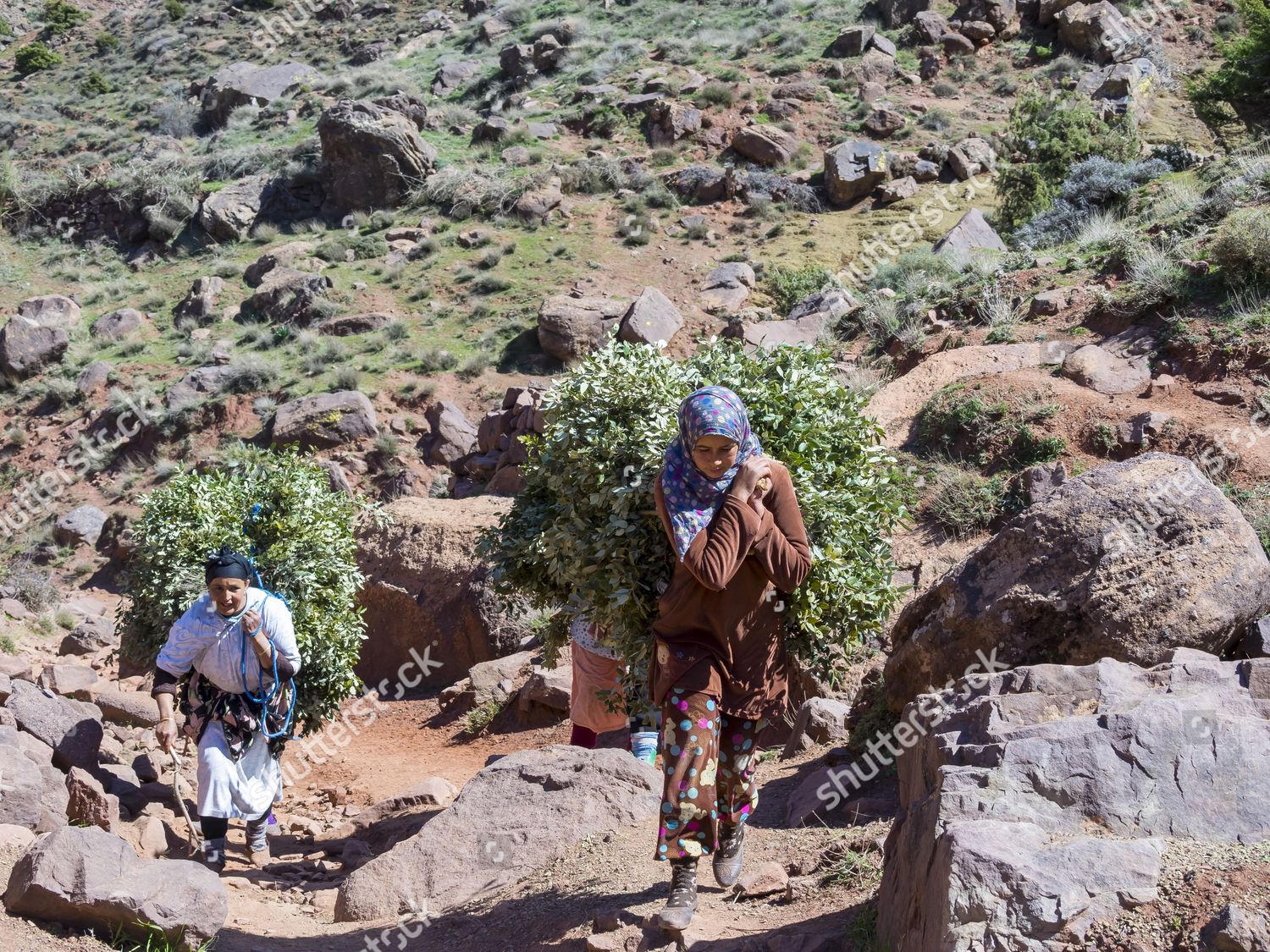 Several Women Carrying Heavy Loads On Editorial Stock Photo - Stock ...