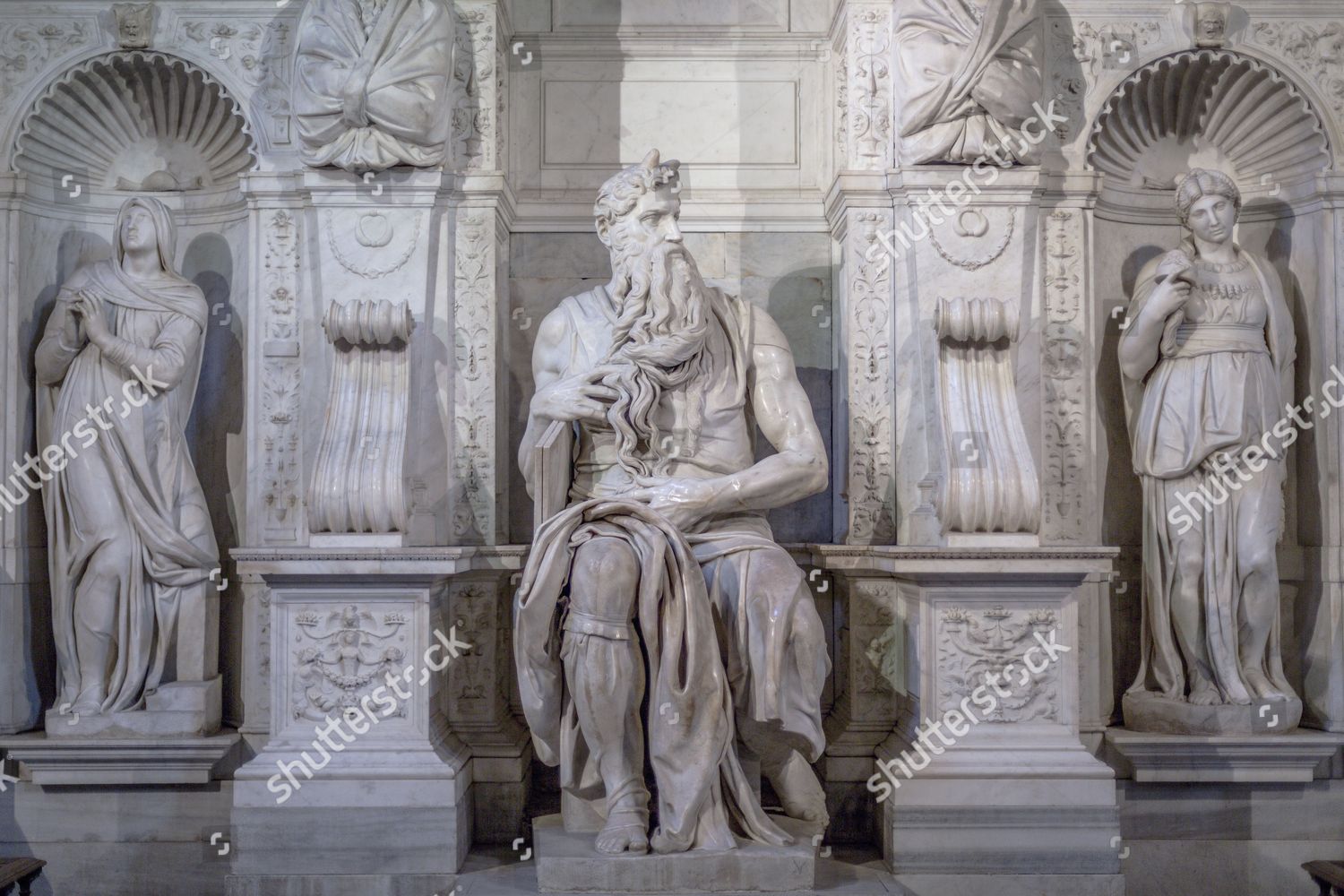 Moses Marble Statue By Michelangelo Tomb Editorial Stock Photo - Stock ...