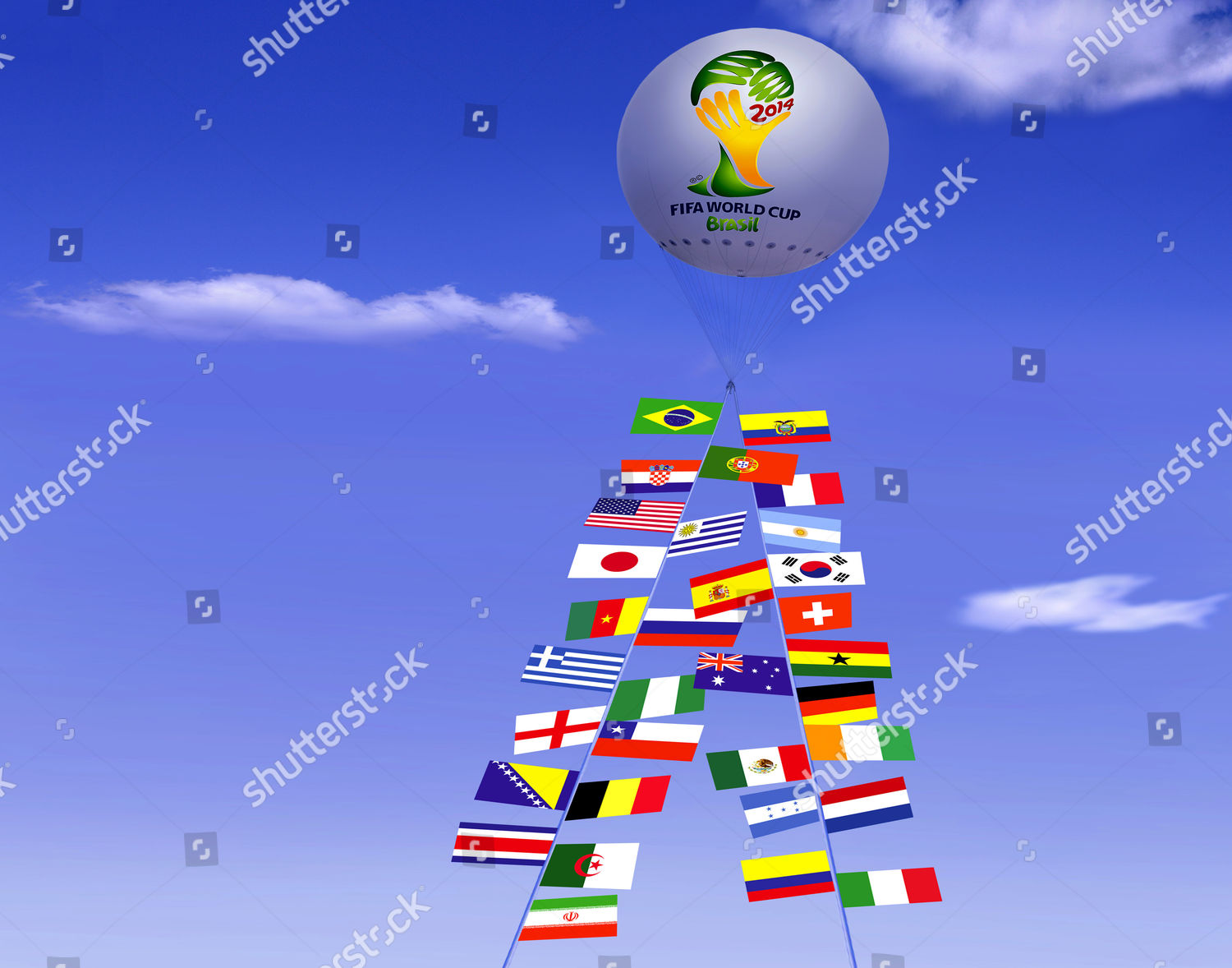 Captive Balloon Ropes Flags Fifa World Editorial Stock Photo - Stock ...