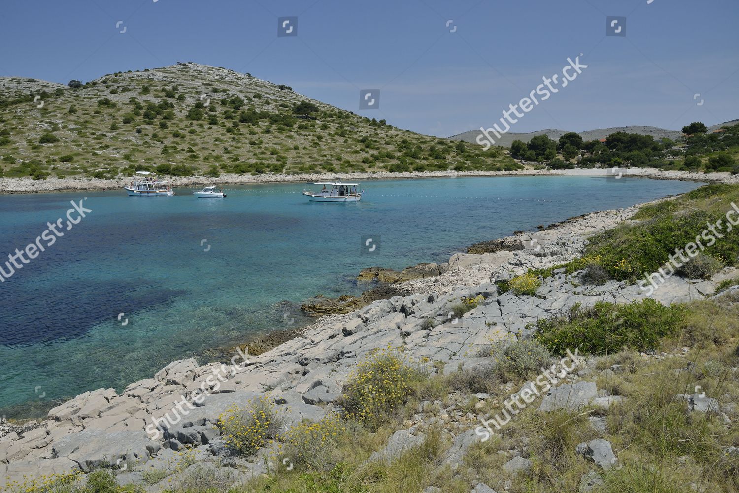 Excursion Boats Lojena Bay Levrnaka Island Editorial Stock Photo ...