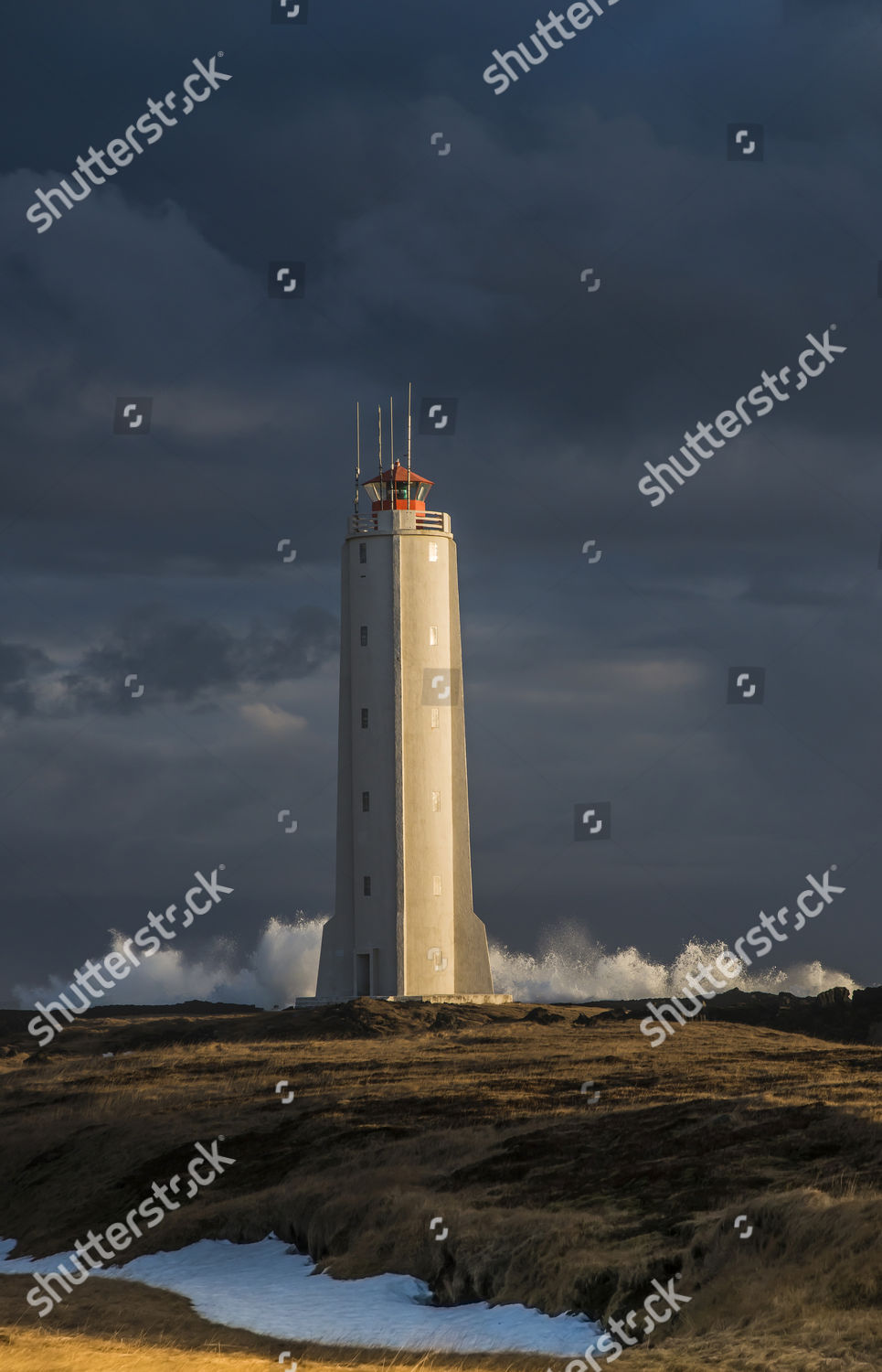 Malariff Lighthouse Surf On Atlantic Coast Editorial Stock Photo ...
