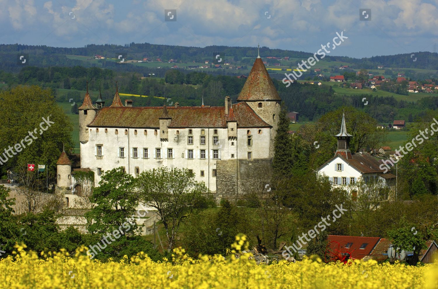 Castle Oron Oronlechatel Broye Canton Vaud Editorial Stock Photo ...