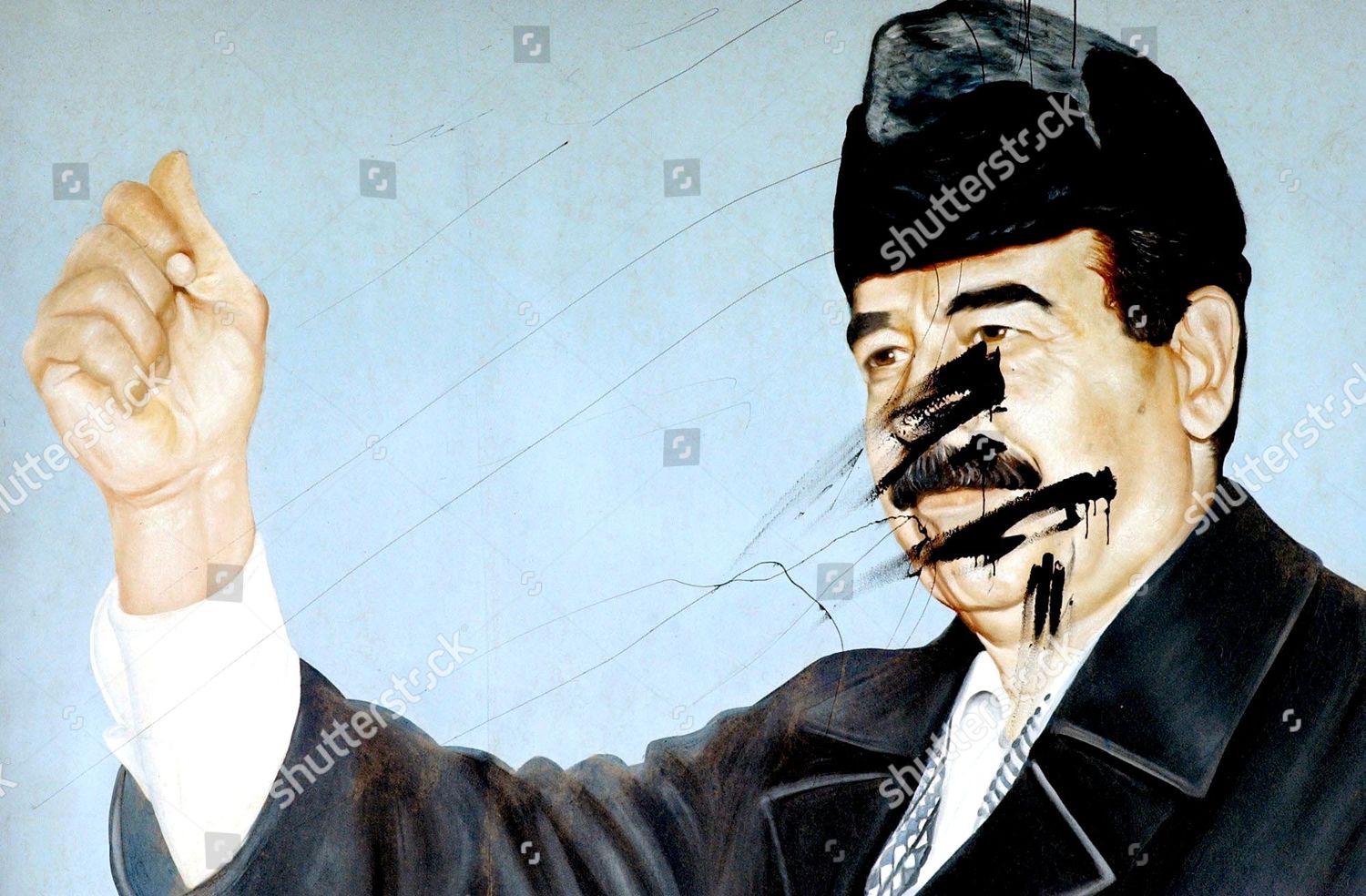 Painting Iraqi Dictator Saddam Hussein Defaced Editorial Stock Photo ...