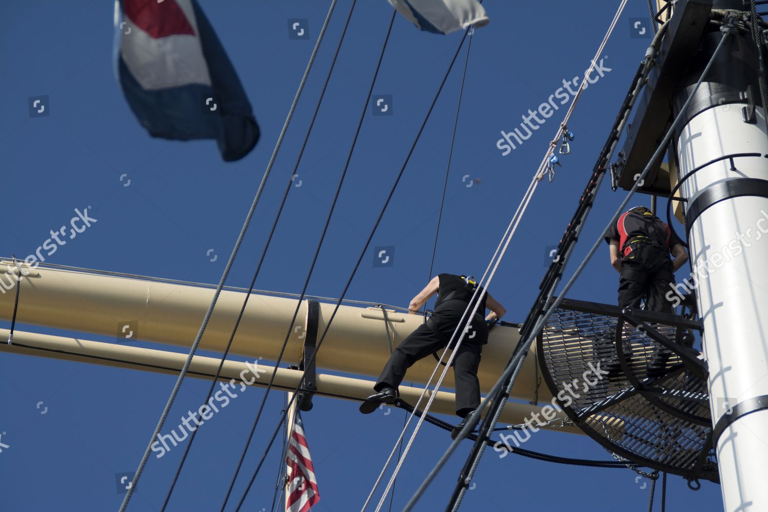 Visitors Try Their Hand Climbing Rigging Editorial Stock Photo - Stock ...
