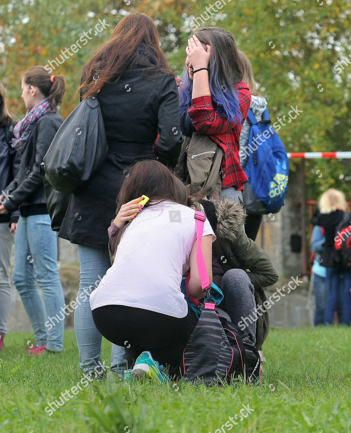 Weeping Students Outside School Editorial Stock Photo - Stock Image ...