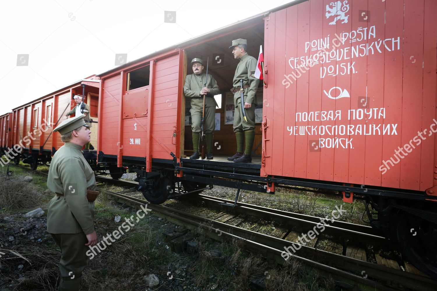 ENTHUSIASTS DRESSED WWI CZECHOSLOVAK LEGION UNIFORM Editorial Stock ...