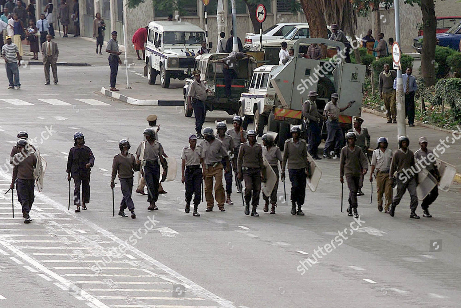 Zimbabwe Riot Police Maintained Heavy Presence Editorial Stock Photo ...