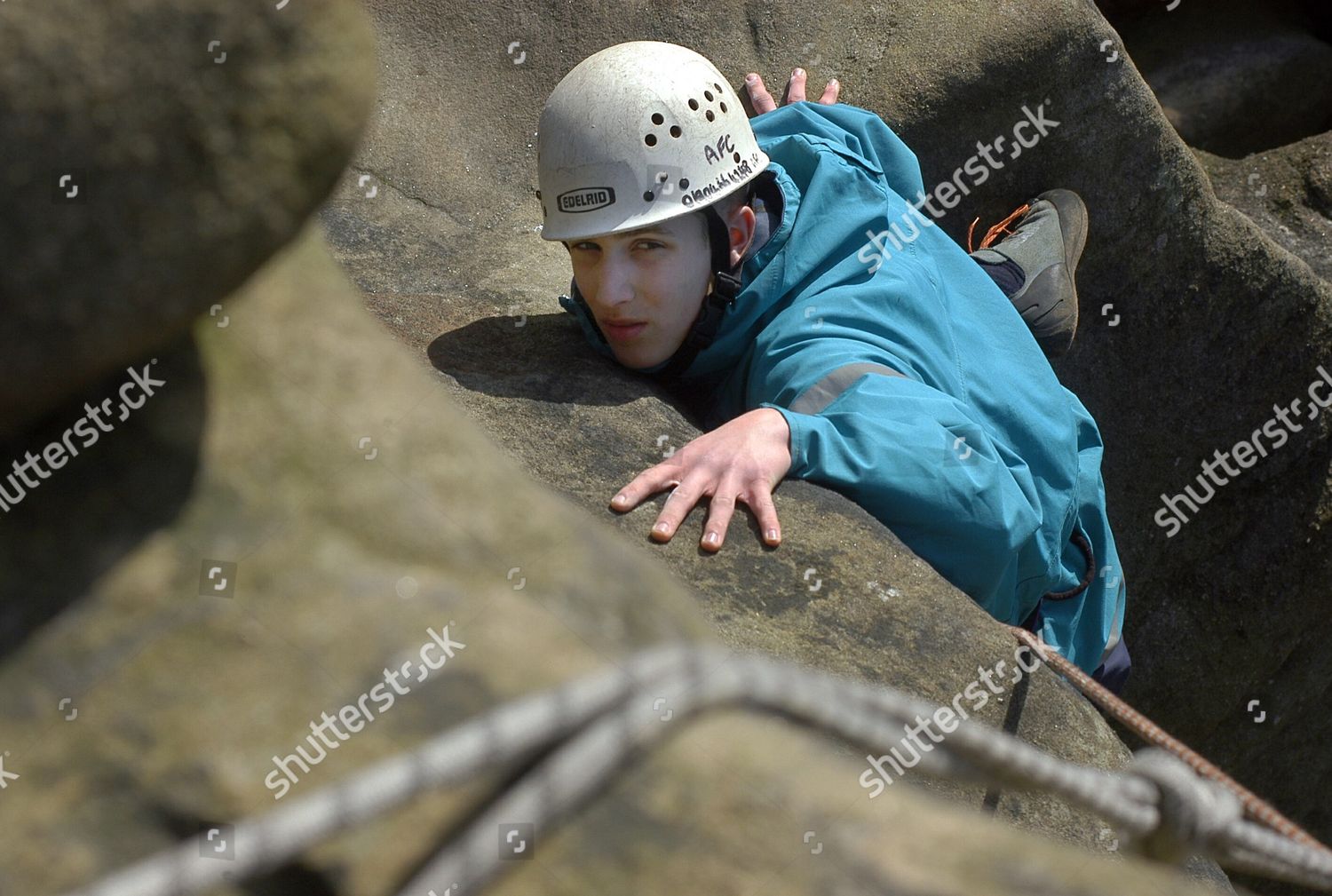 Army Cadets Rock Climbing Brimham Rocks Editorial Stock Photo - Stock ...