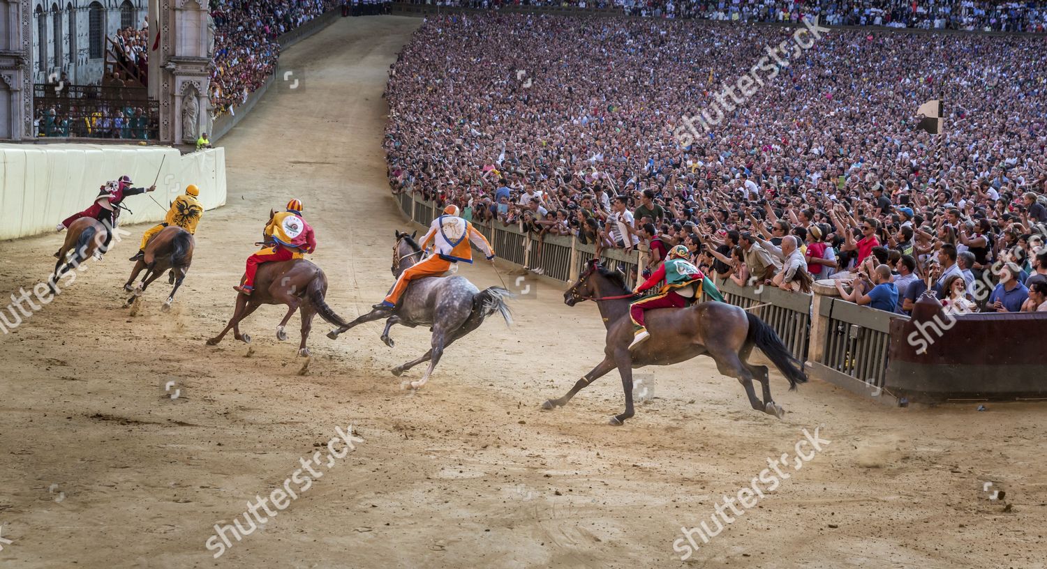 Palio Di Siena Horse Race On Editorial Stock Photo - Stock Image ...