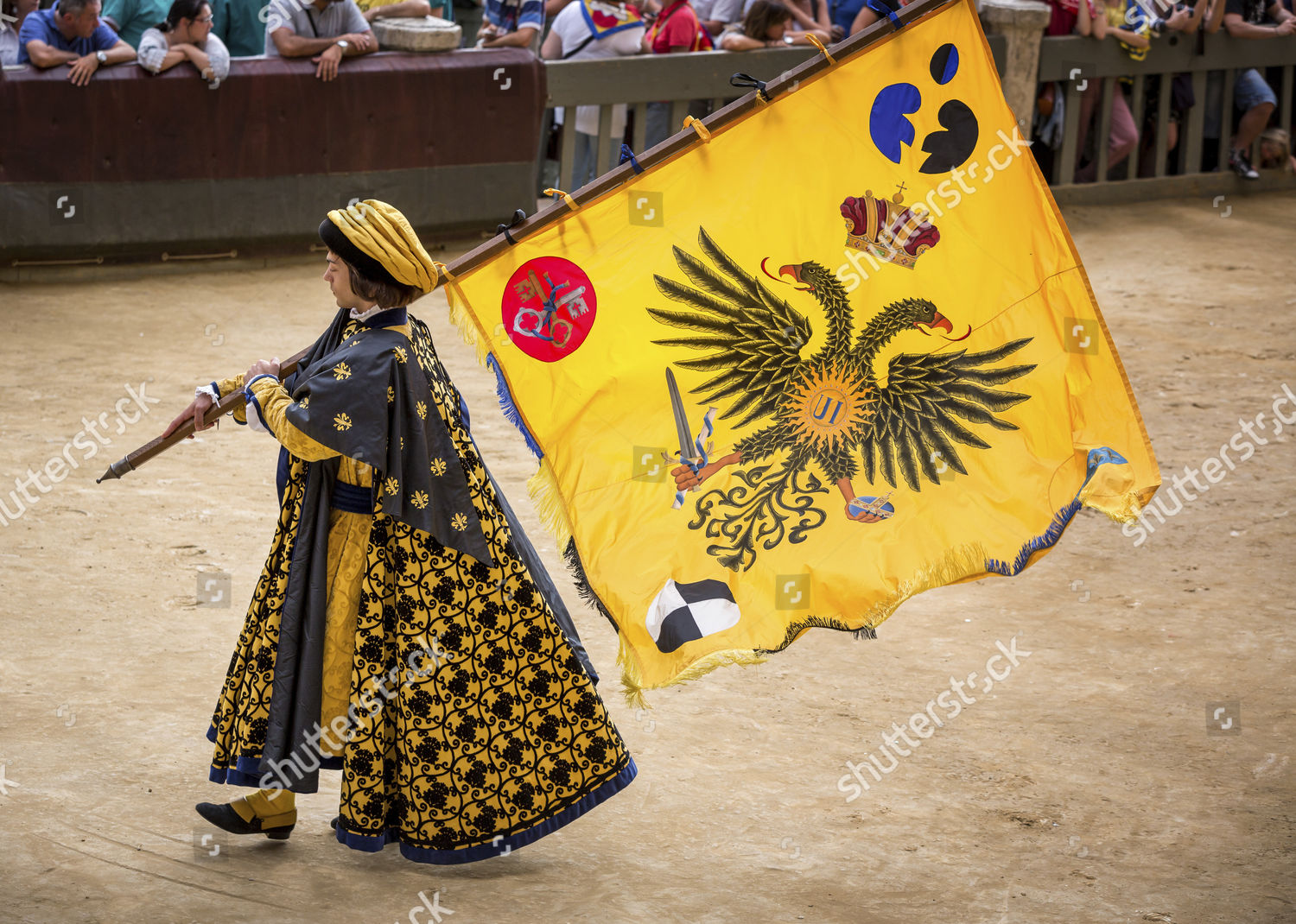 Man Carrying Flag Eagle Aquila Contrade Editorial Stock Photo - Stock ...