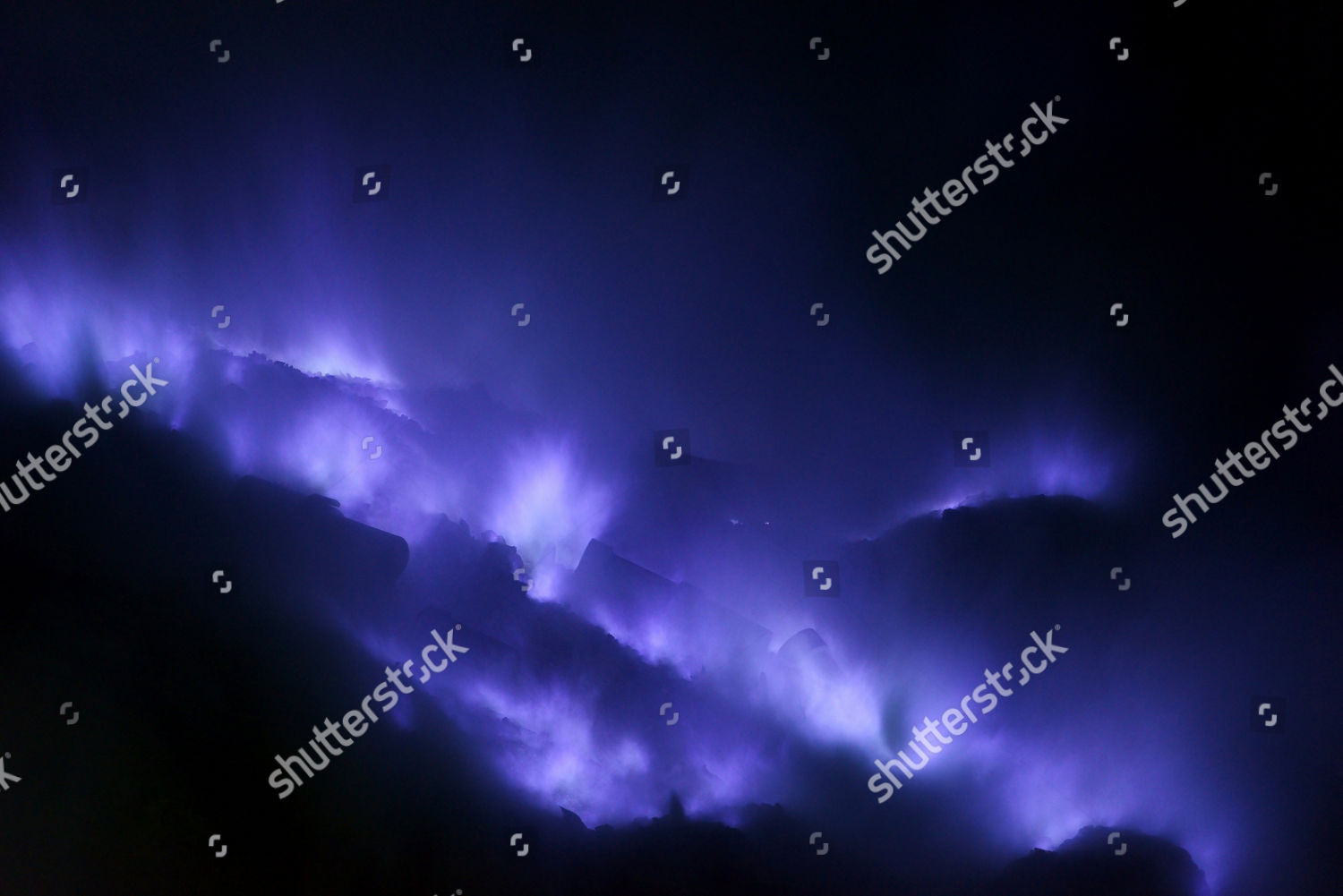 Blue Fire Flames Ignited Sulphur Gases Editorial Stock Photo - Stock ...