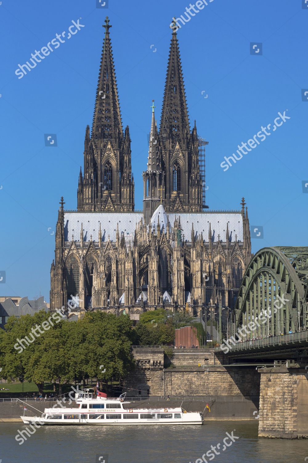 Cologne Cathedral Hohenzollern Bridge Rhine Front Editorial Stock Photo ...