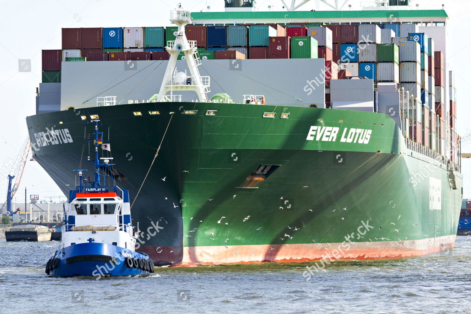Containership Ever Lotus Being Towed By Editorial Stock Photo - Stock ...