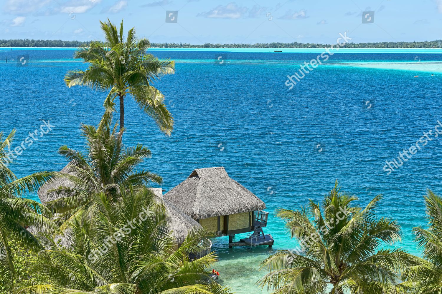 Overwater Bungalow South Pacific Bora Bora Editorial Stock Photo ...