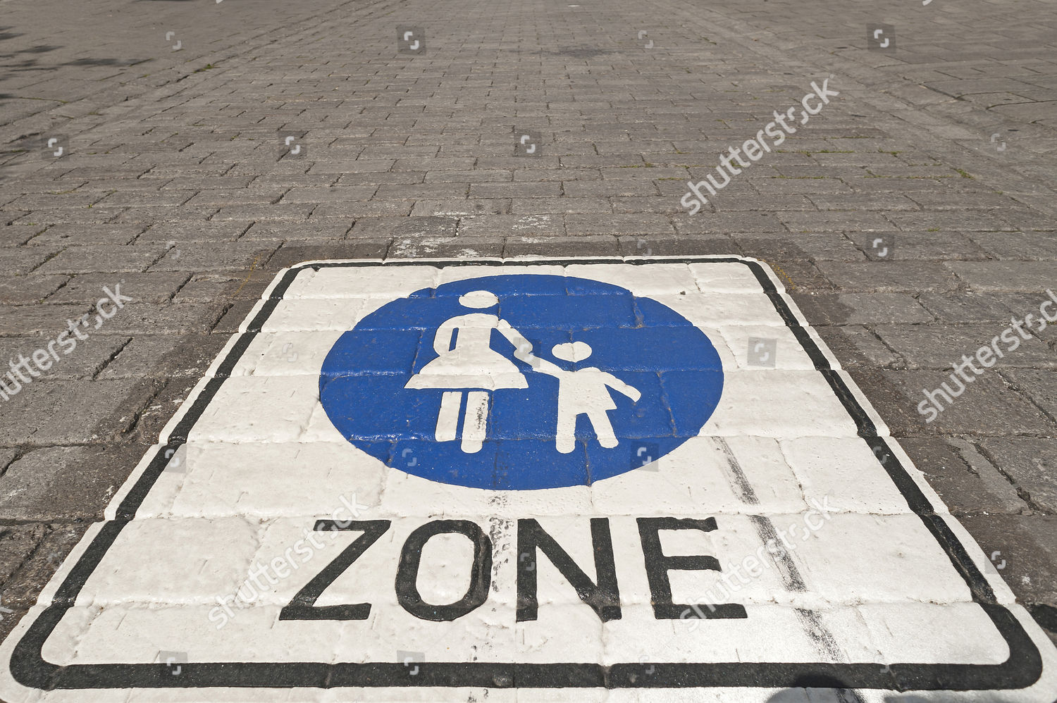 Pedestrian Zone Traffic Sign Road Markings Editorial Stock Photo ...