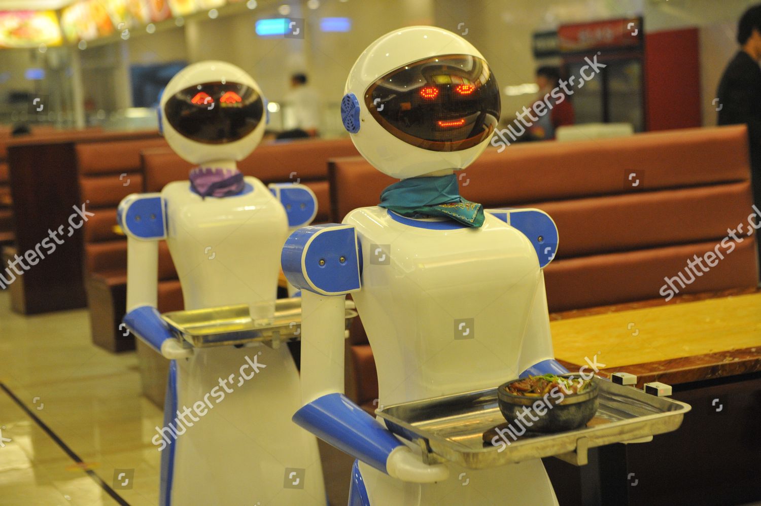 People View Robot Waitresses Editorial Stock Photo - Stock Image ...