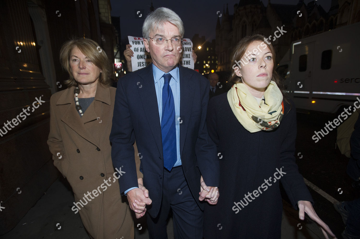 ANDREW MITCHELL SPEAKS PRESS FLANKED BY Editorial Stock Photo - Stock ...