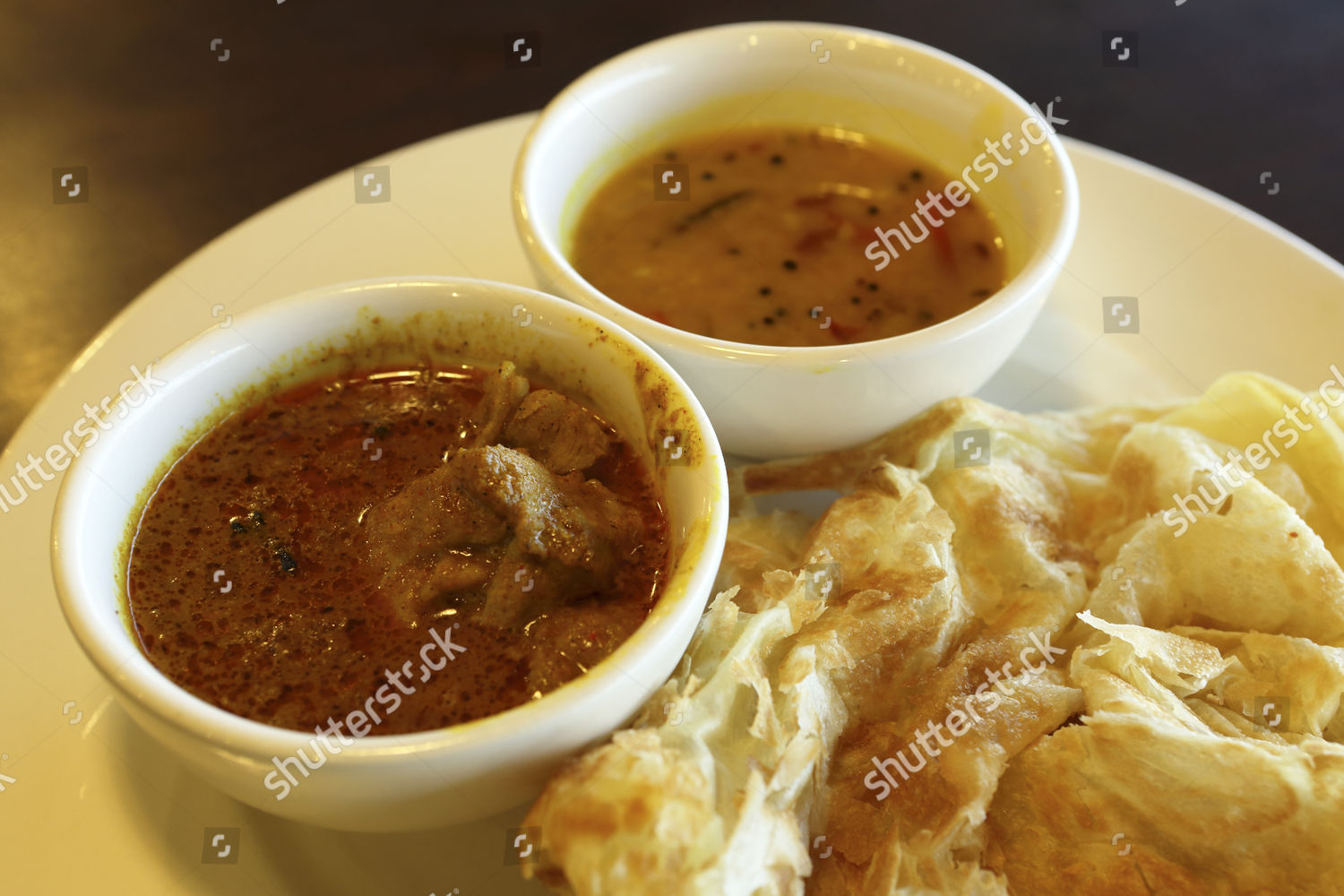 Roti Canai Dish Served Chicken Curry Editorial Stock Photo - Stock ...