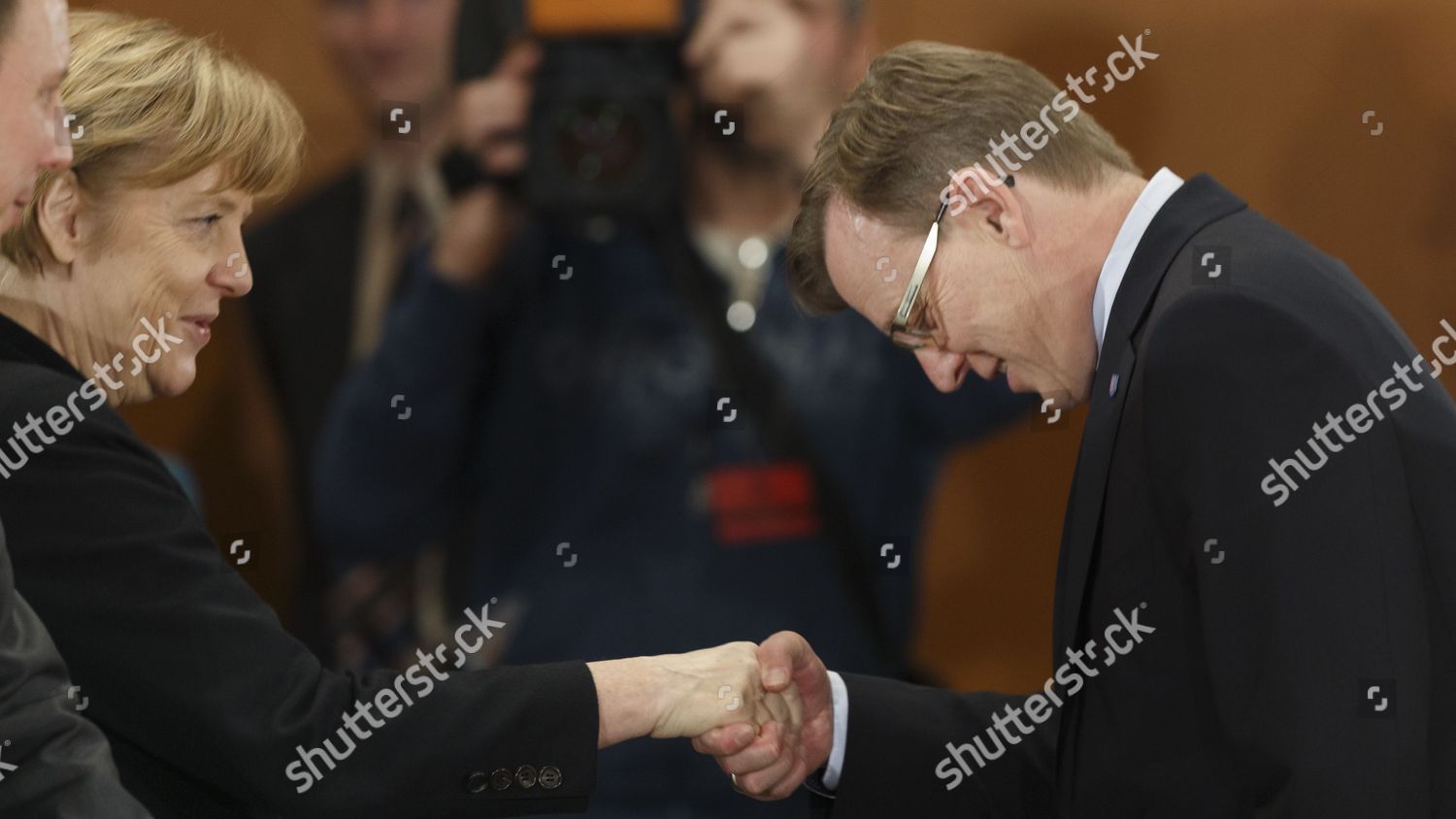 Chancellor Angela Merkel Cdu Shake Hands Editorial Stock Photo - Stock ...