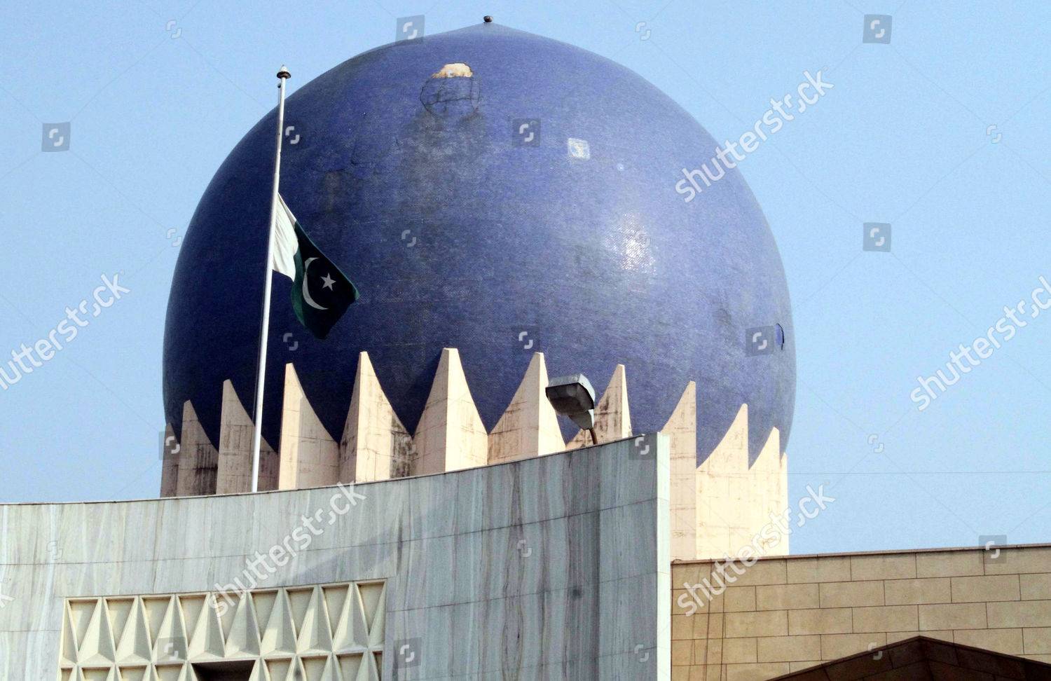 National Flag Pakistan Flies Half Mast Editorial Stock Photo - Stock ...