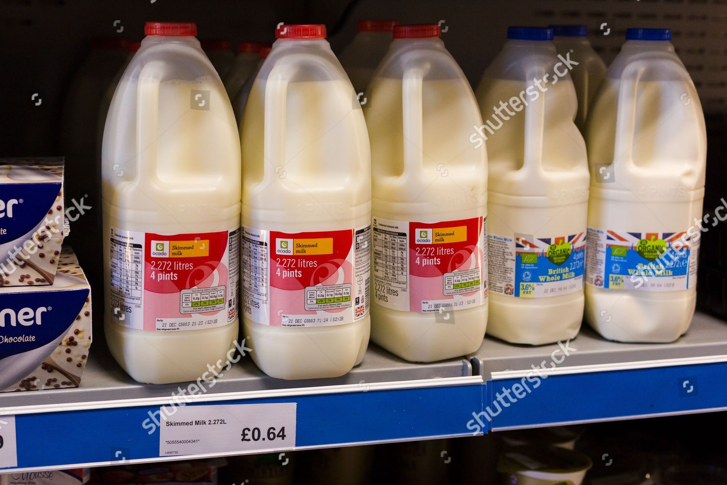 Four Pints Milk On Display Costing Editorial Stock Photo - Stock Image ...