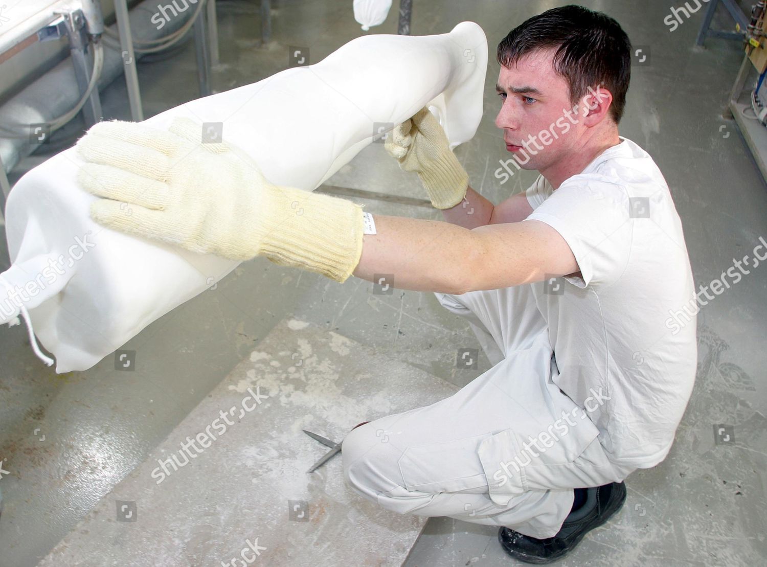 Male Technician Completes Plastic Moulding Plaster Editorial Stock ...
