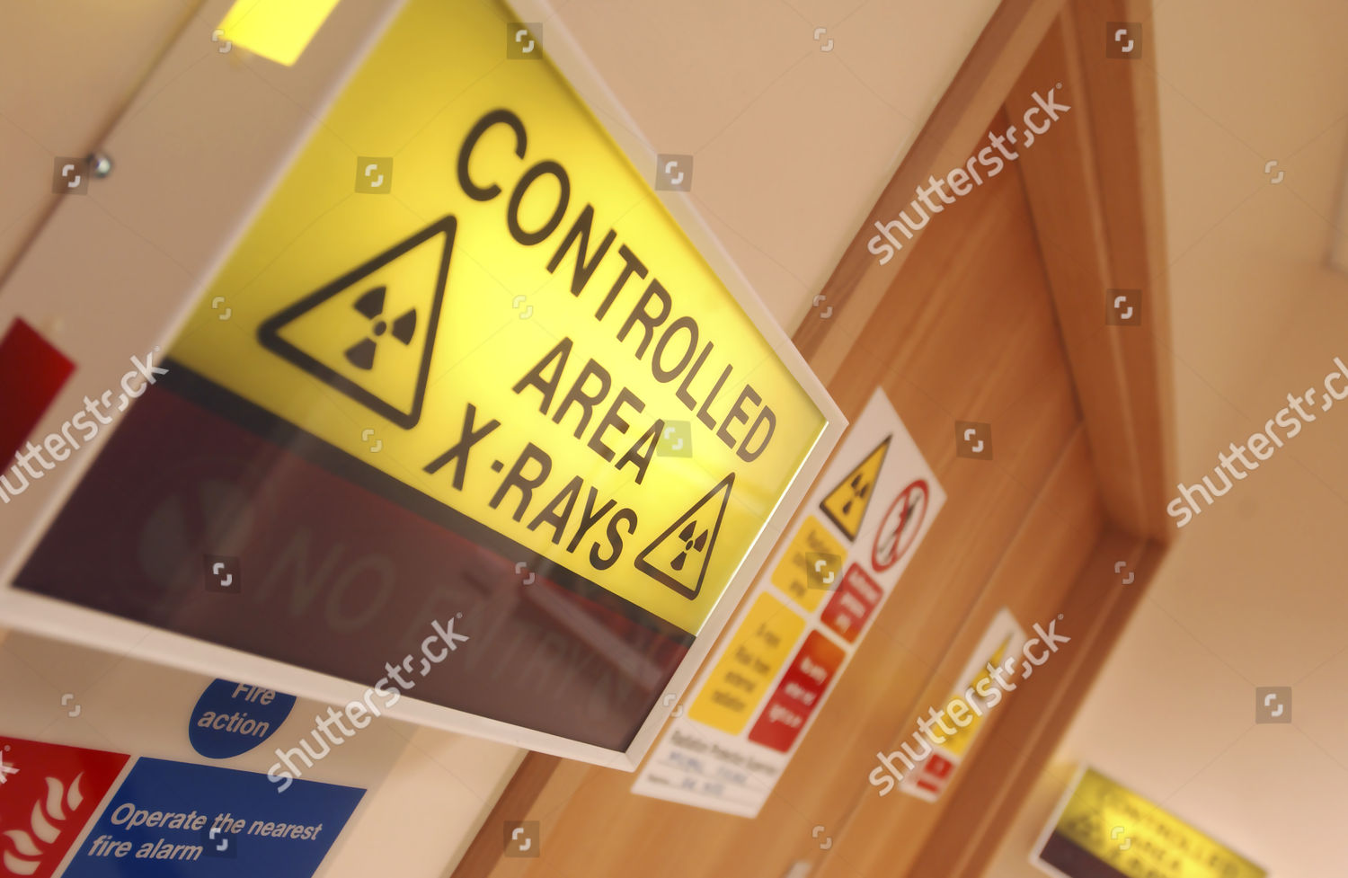 Yellow Controlled Area Xrays Sign Editorial Stock Photo - Stock Image ...