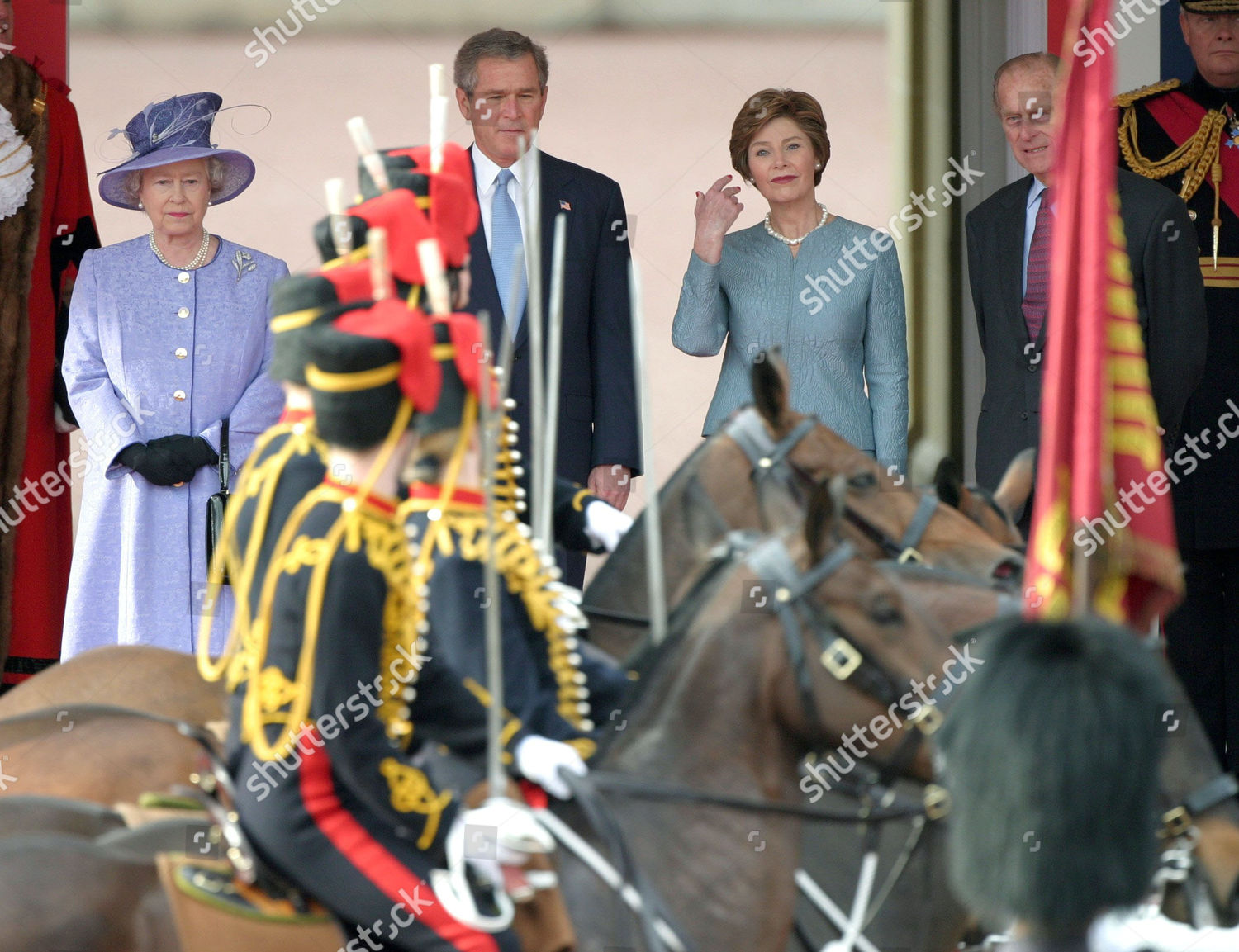 Queen Elizabeth Ii George W Bush Editorial Stock Photo - Stock Image ...