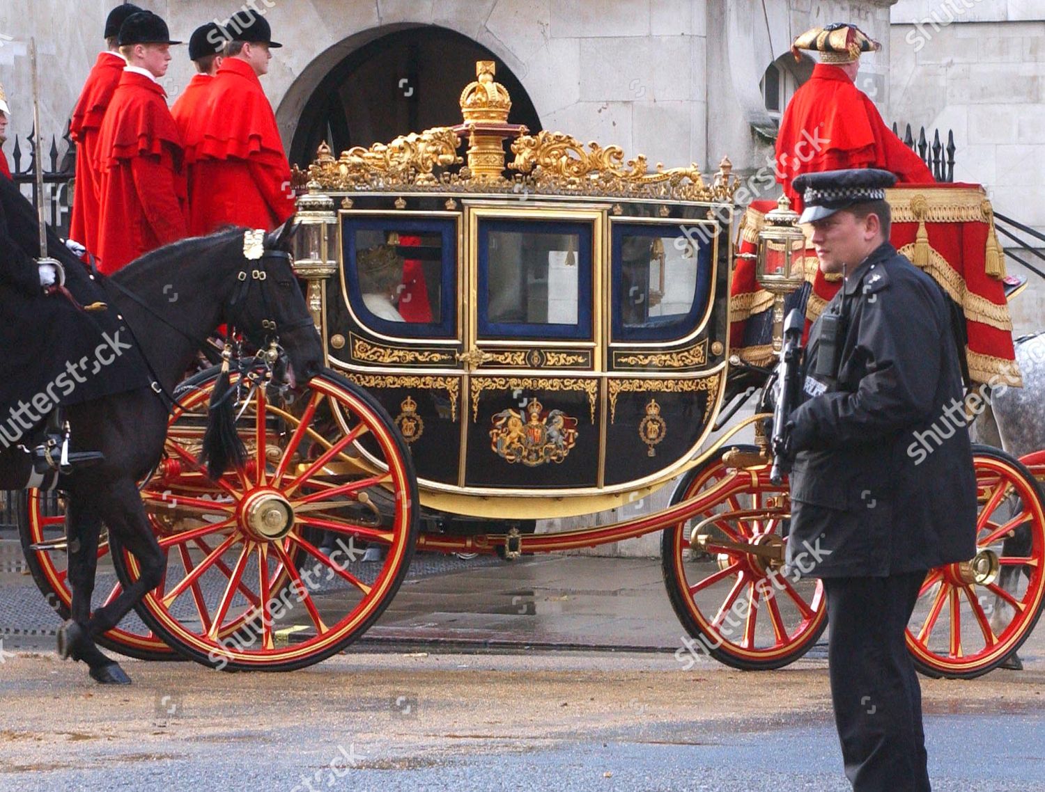 Armed Policeman On Duty Royal Coach Editorial Stock Photo - Stock Image ...