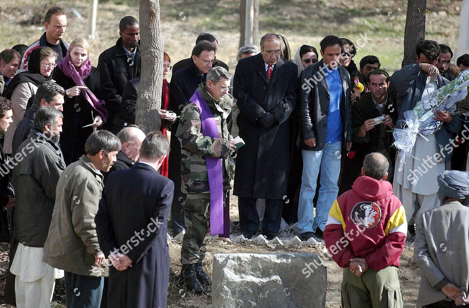 French Chaplain Praying Bettina Goislard During Editorial Stock Photo ...