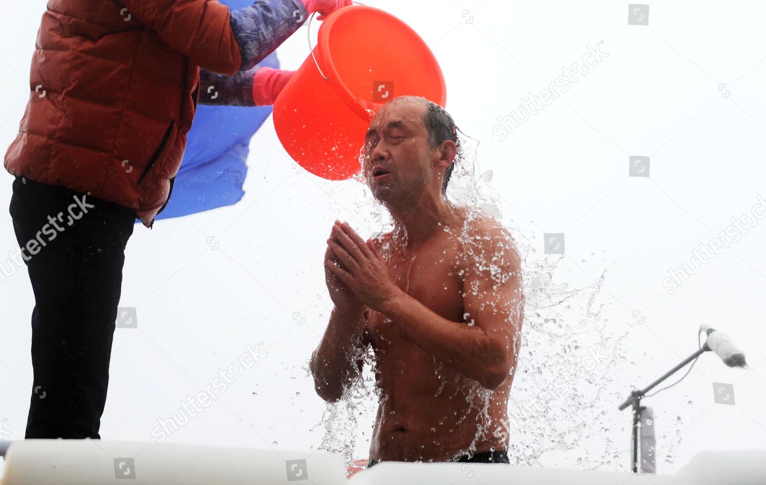 Competitor Has Bucket Cold Water Thrown Editorial Stock Photo - Stock ...