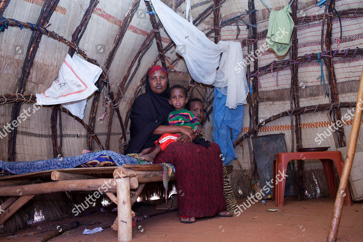Somali Nomadic Family Inside Their Hut Editorial Stock Photo - Stock ...