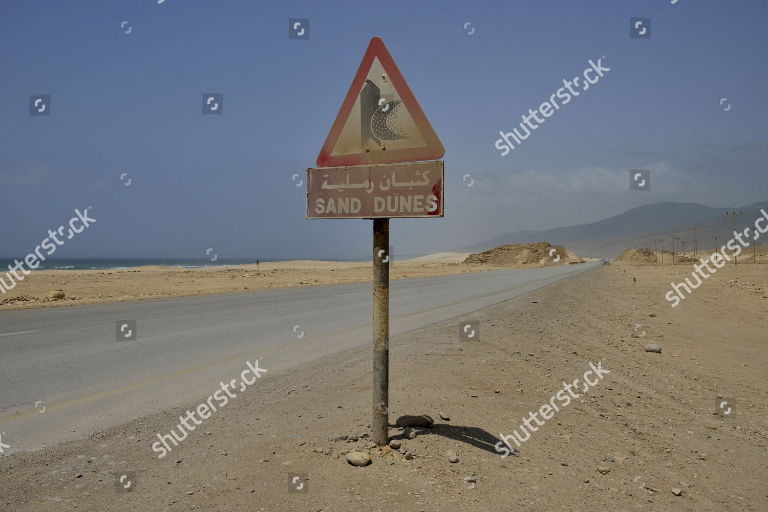 Warning Sign Warns Sand Dunes Near Editorial Stock Photo - Stock Image ...