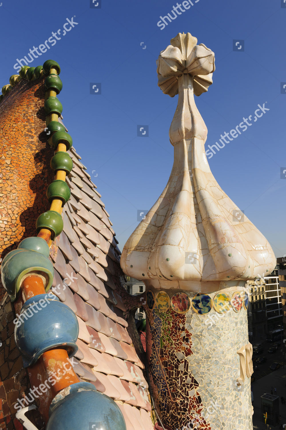 Roof Casa By Architect Antoni Gaudi Editorial Stock Photo - Stock Image ...