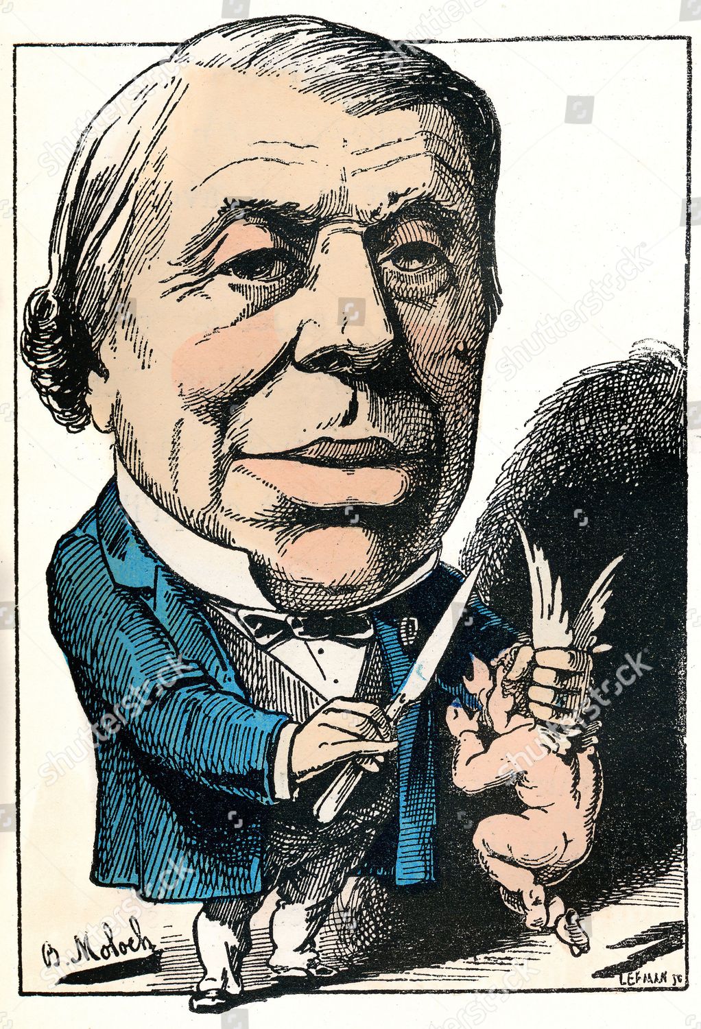 Philippe Ricord French Physician Political Caricature Editorial Stock ...