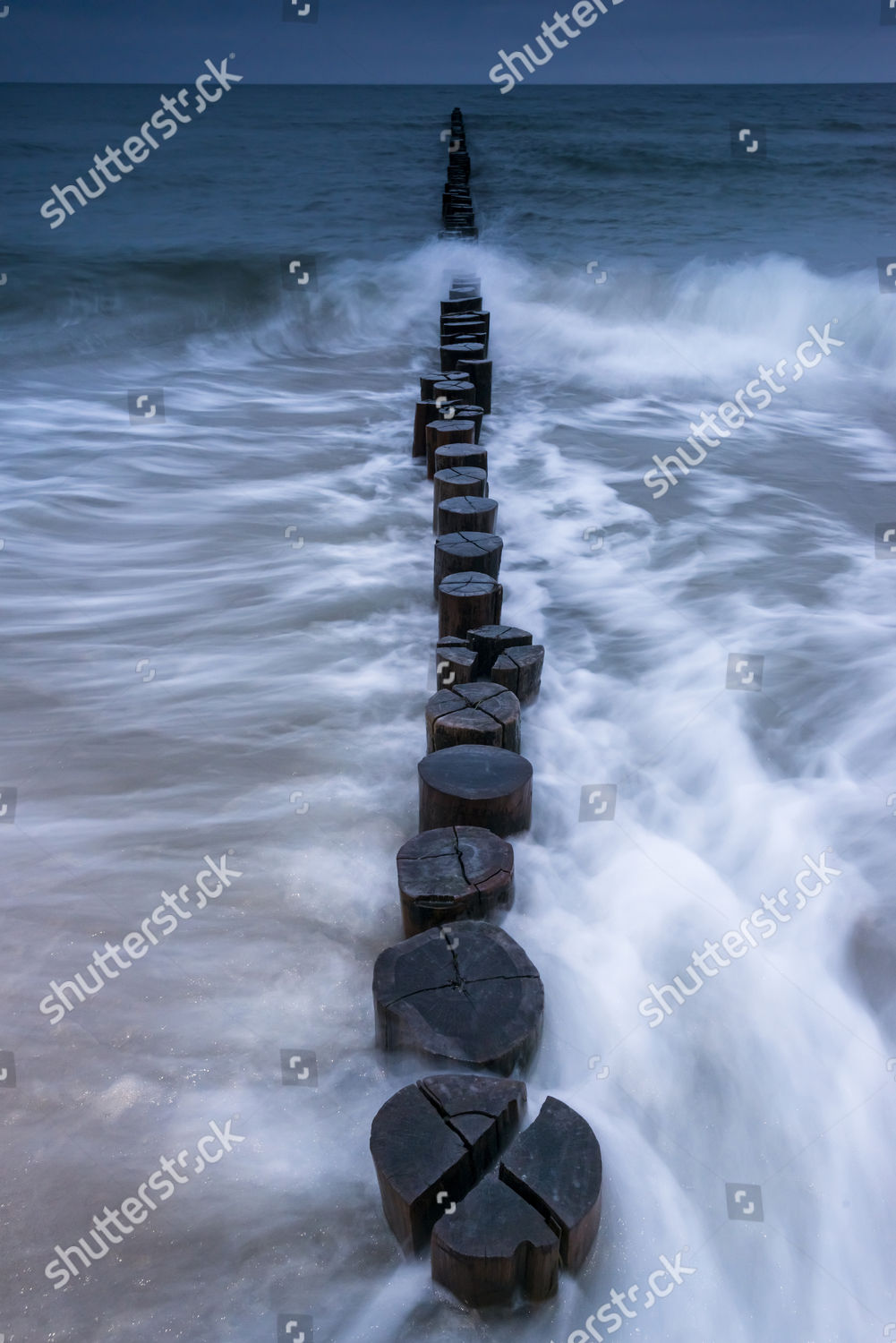 Breakwaters Groins Blue Hour Baltic Sea Editorial Stock Photo - Stock Image | Shutterstock