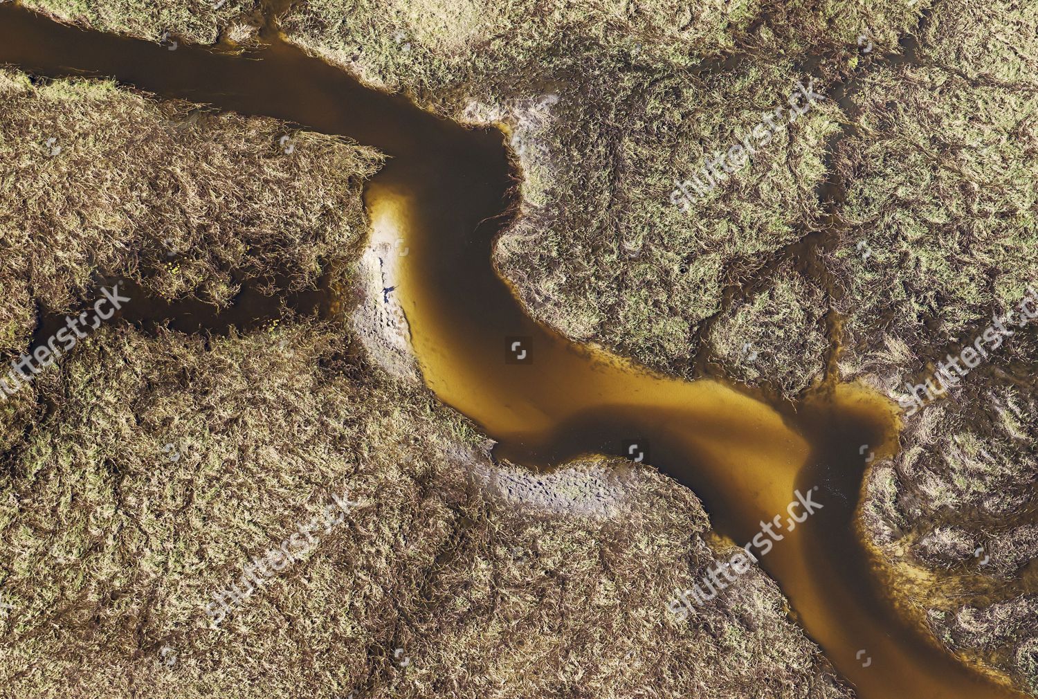 Freshwater Marshes Sandy Streams Channels Aerial Editorial Stock Photo ...