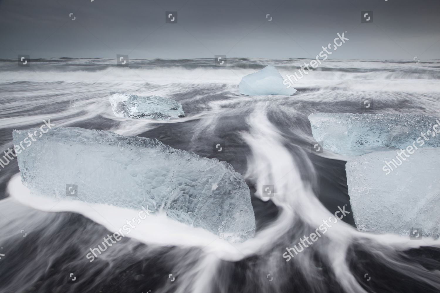 Ice On Beach Glacial Lagoon Southern Editorial Stock Photo - Stock ...