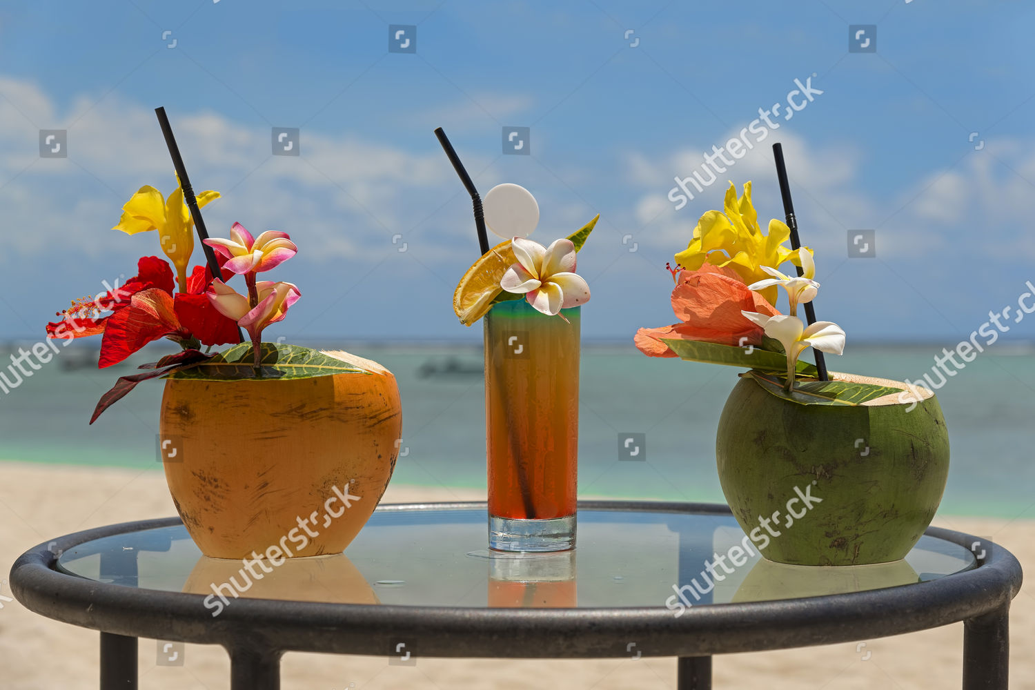 Cocktails Served Coconuts Mauritius Editorial Stock Photo - Stock Image ...