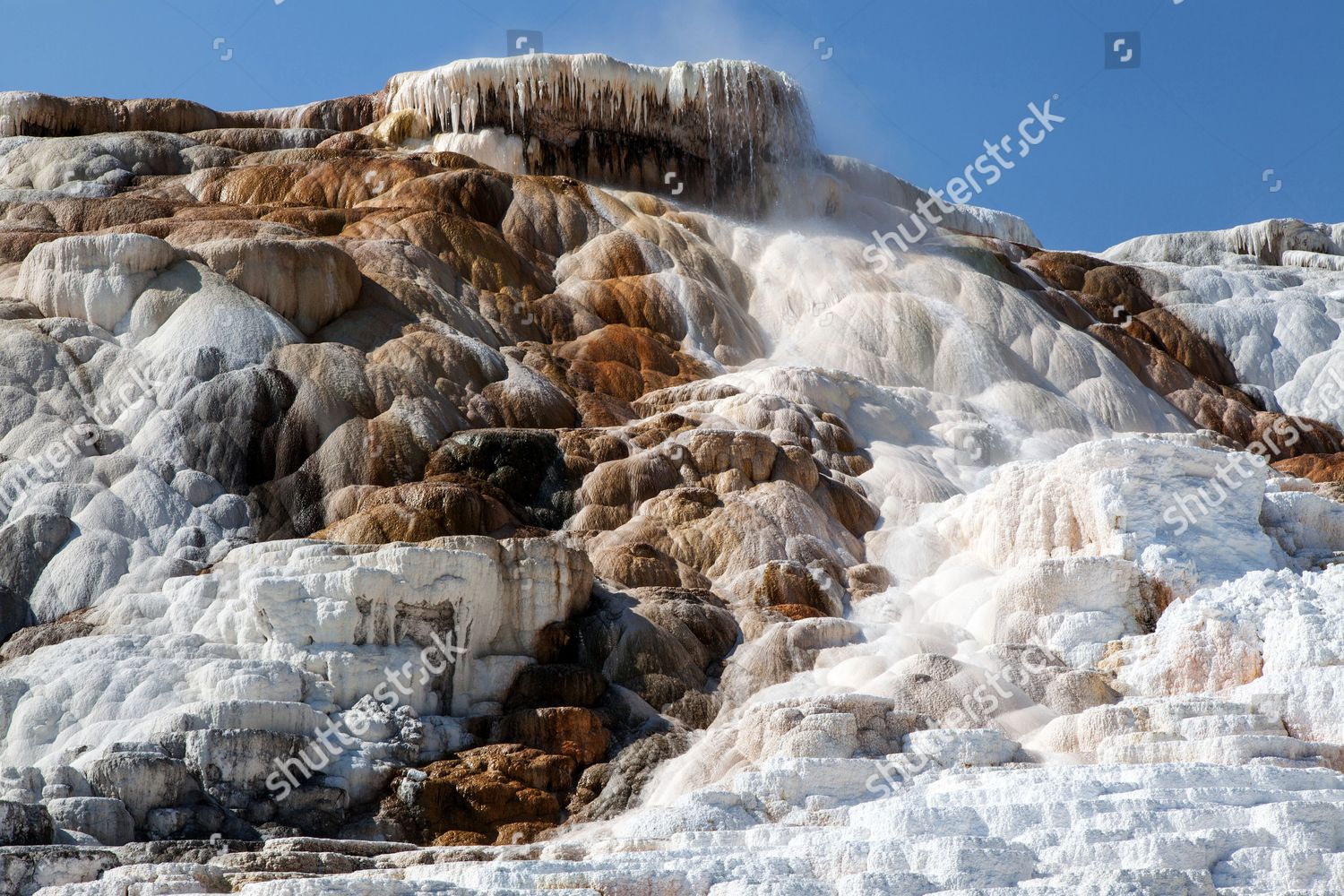 Limestone Sinter Terraces Hot Springs Terrace Editorial Stock Photo ...