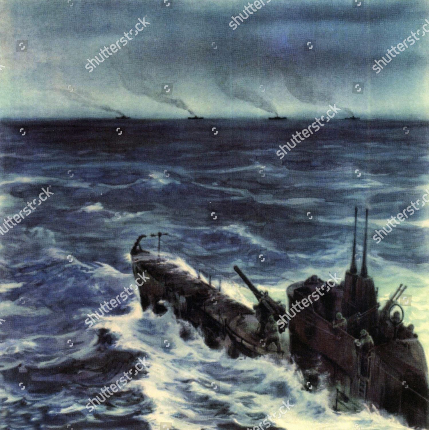Illustration World War Ii War Sea Editorial Stock Photo - Stock Image ...