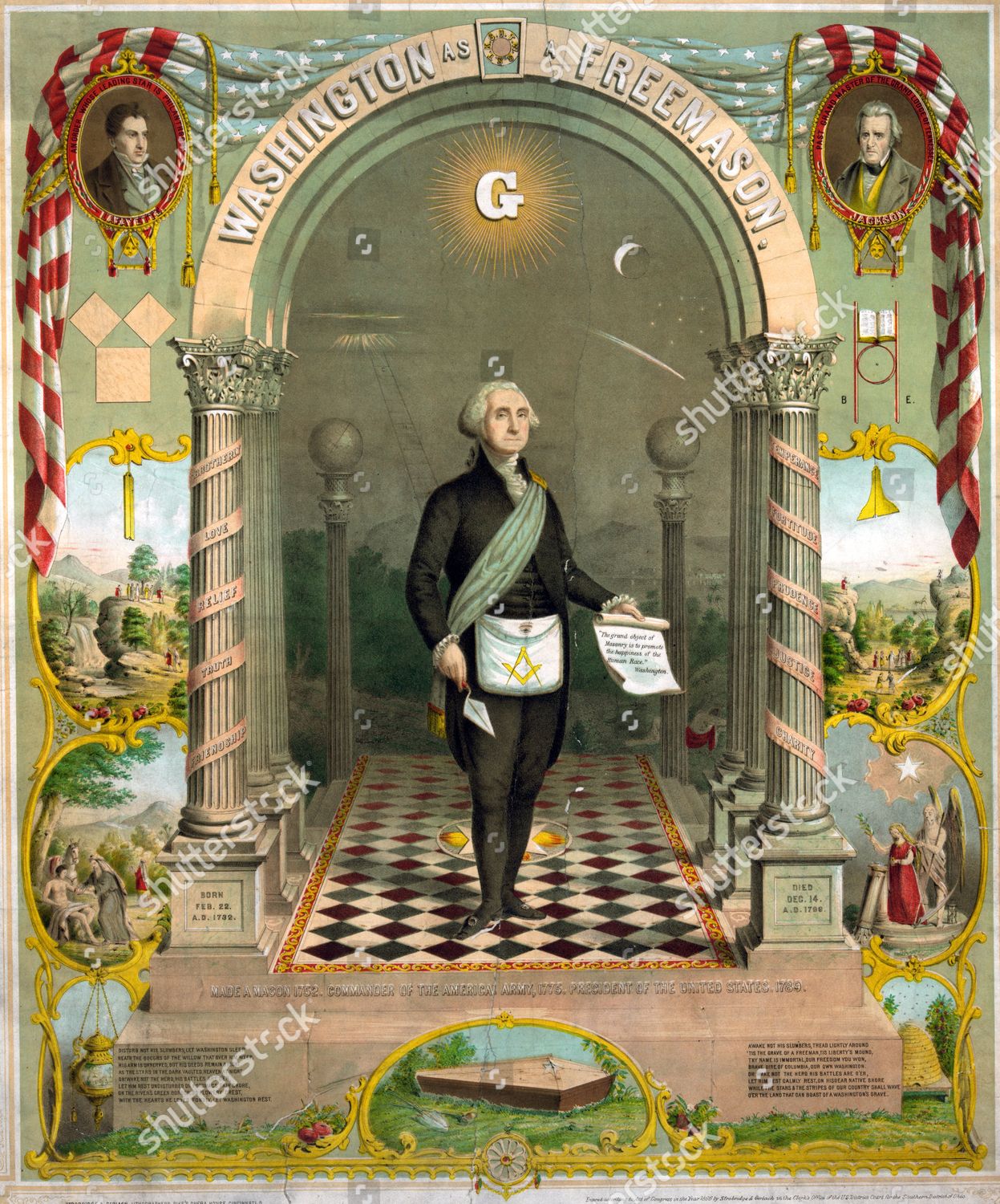 Washington Freemason George Washington Masonic Attire Editorial Stock ...