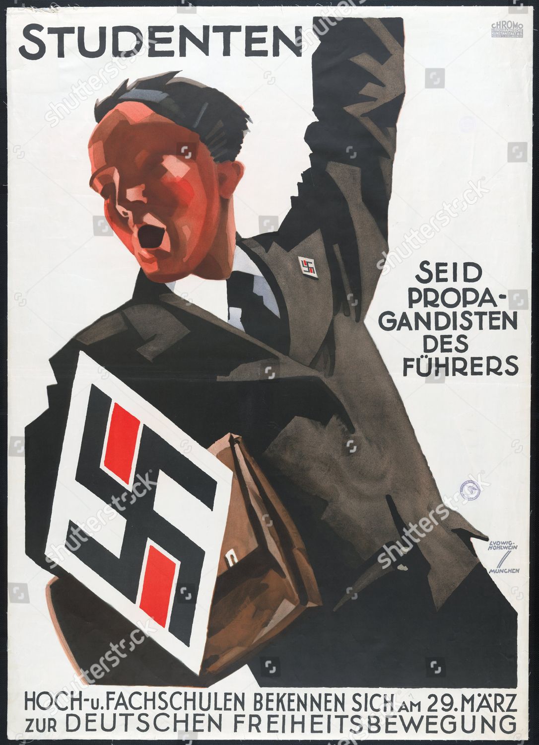 Poster Shows Man Left Arm Raised Editorial Stock Photo - Stock Image ...