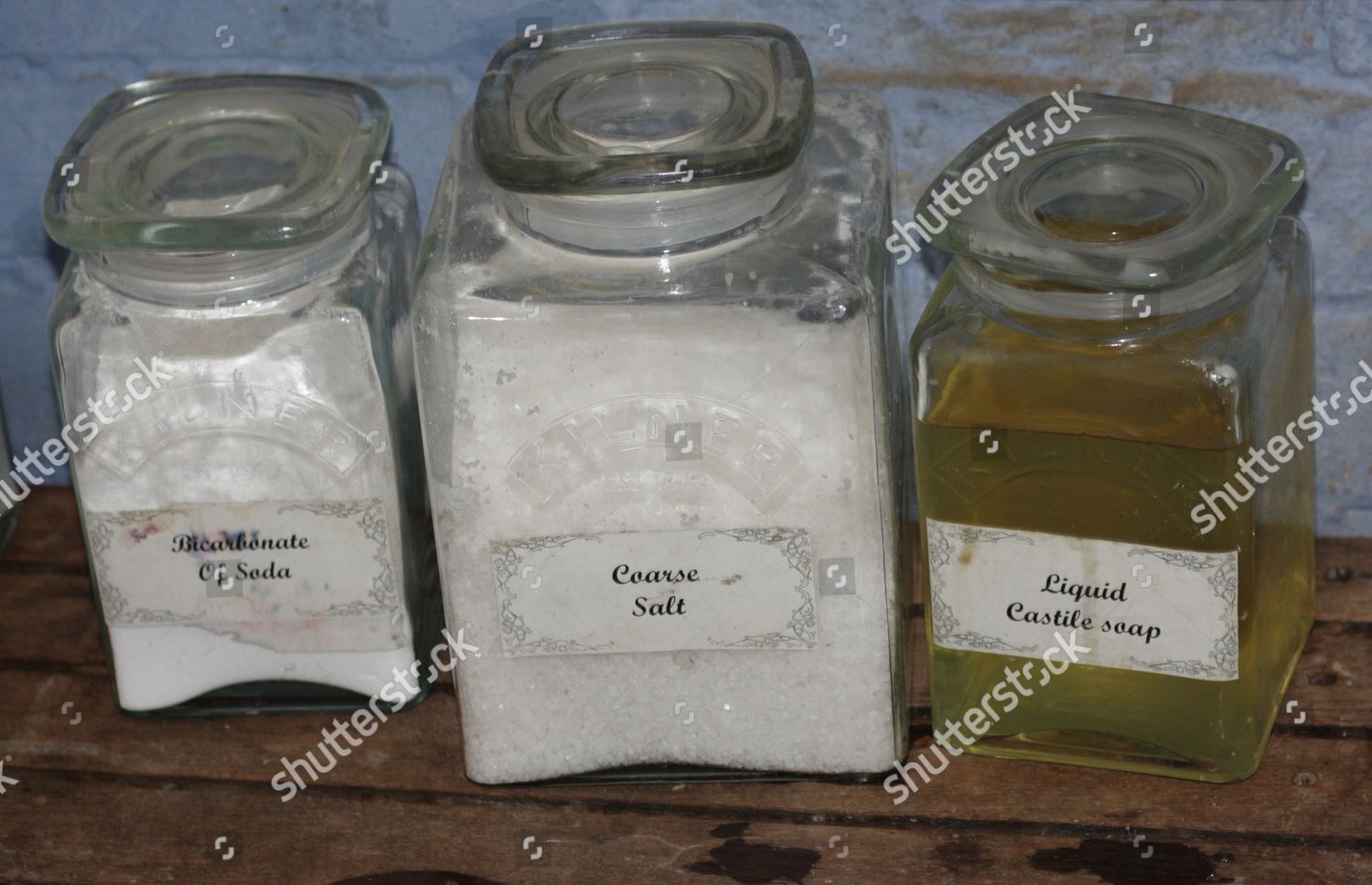 Jars Containing Bicarbonate Soda Coarse Salt Editorial Stock Photo ...
